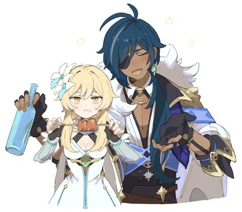 Lumine And Kaeya Genshin Impact Drawn By Moyori Danbooru