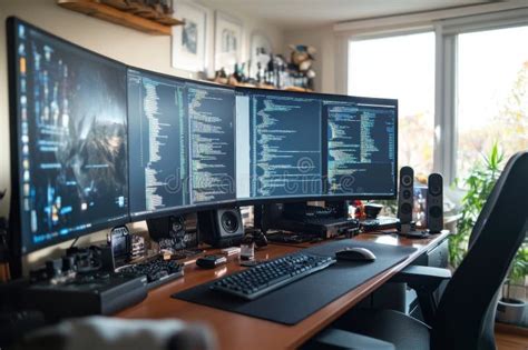 Home Office Coding Setup Stock Image Image Of Efficient 382326771