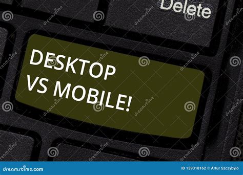 Word Writing Text Desktop Vs Mobile Business Concept For Comparing