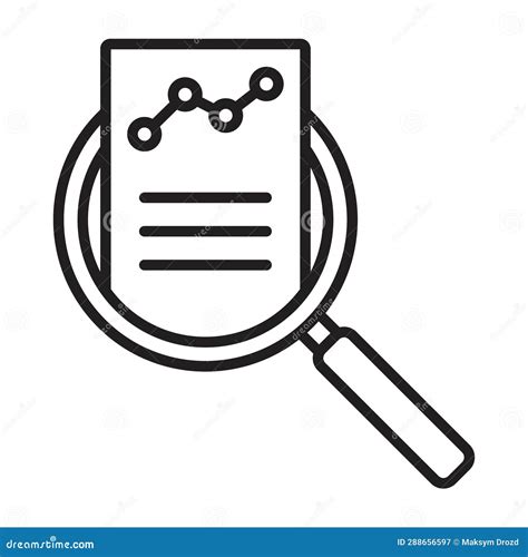 Audit And Data Analysis Thin Line Icon Financial Assessment Icon Stock