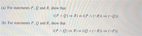 solved a for statements p q and r show that