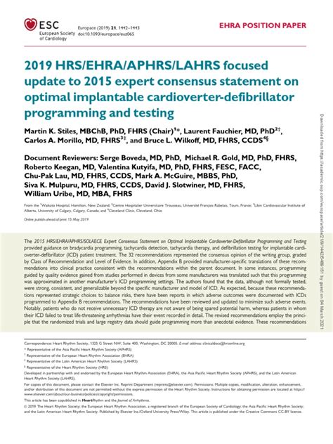 ehra icd programming focused update pdf clinical medicine medicine