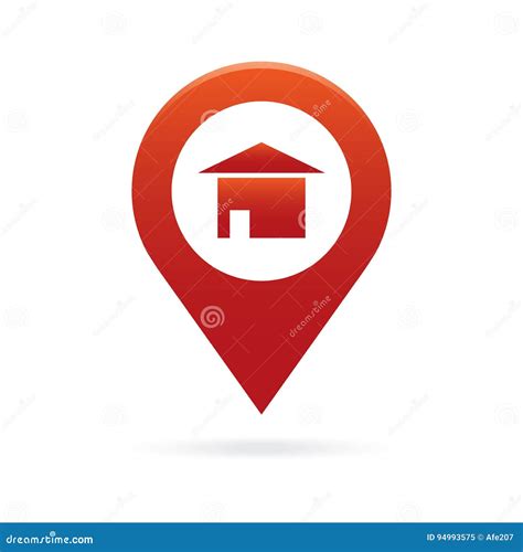 Home House Map Pointer Icon Marker Gps Location Flag Symbol Stock