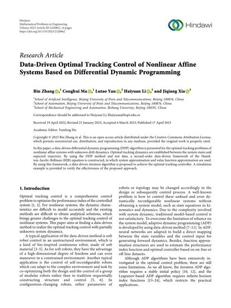 pdf data driven optimal tracking control of nonlinear affine systems