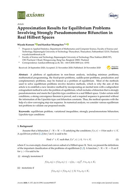 Pdf Approximation Results For Equilibrium Problems Involving Strongly