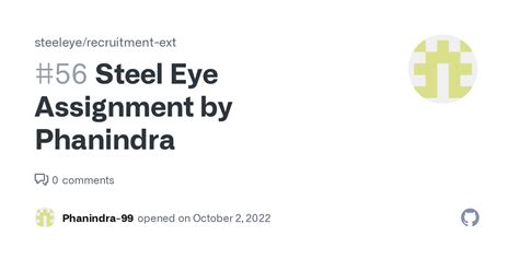 steel eye assignment by phanindra · issue 56 · steeleye recruitment