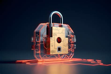 Lock With Circuit Pattern Concept Of Data Security Cybersecurity