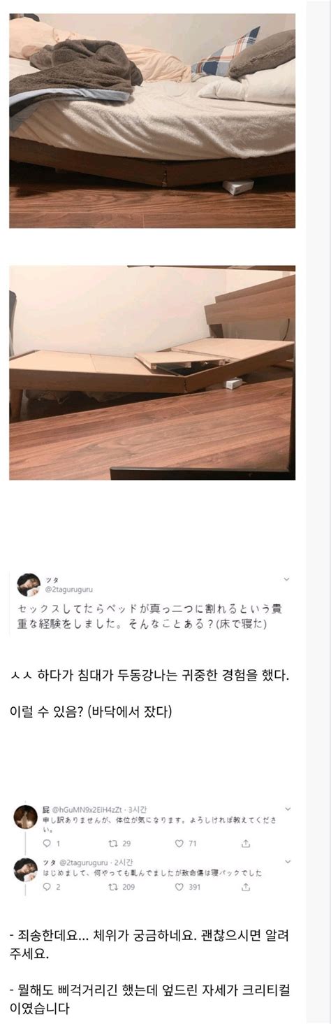성관계도중 침대를 박살낸 남자친구 자유 에펨코리아