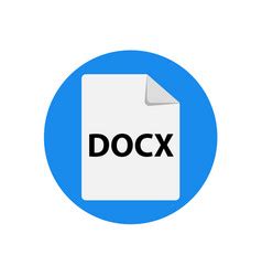 Blue Icon Docx File Format Extension Royalty Free Vector