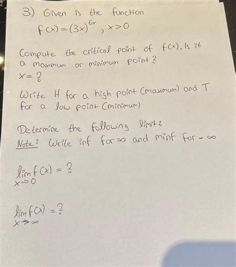 Solved 3 Given Is The Function F X 3x 6x X 0 Compute The