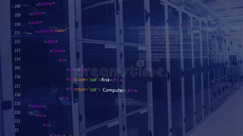 Animation Of Data Processing And Light Spots Against Computer Server Room Stock Footage Video