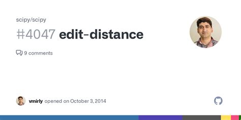 Edit Distance Issue Scipy Scipy GitHub