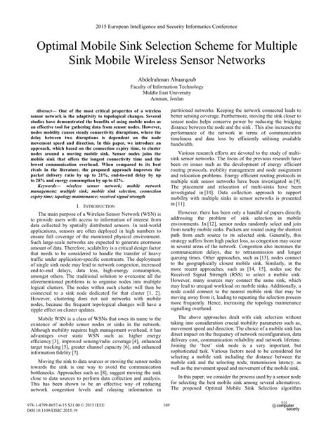 pdf optimal mobile sink selection scheme for multiple sink mobile