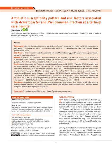 Pdf Antibiotic Susceptibility Pattern And Risk Factors Associated