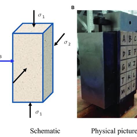 schematatic diagram of the true triaxial loading test with a single