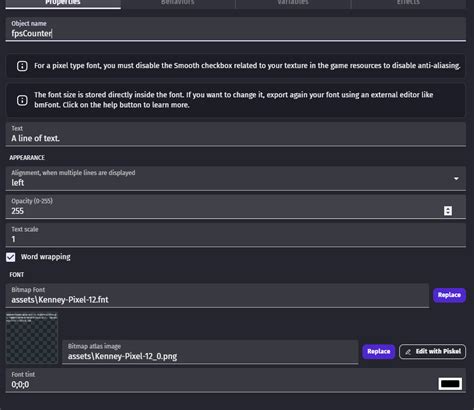 bitmap font wrong at runtime [solved] how do i gdevelop forum