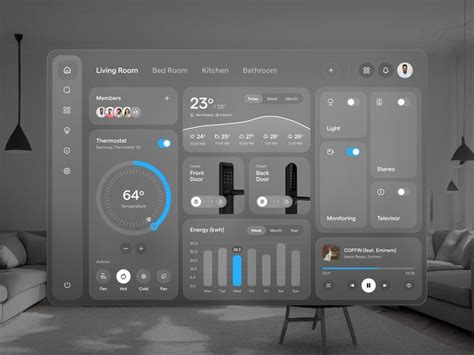 Smart Home Ui Apple Vision Pro Web Tasarım Tasarım