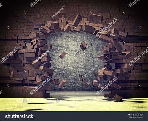 Explosion Brick D Wall Stock Illustration Shutterstock