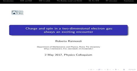 Pdf Charge And Spin In A Two Dimensional Electron Gas Always Spintronics Spin