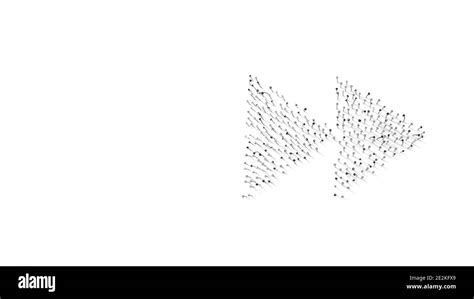 3d Rendering Symbol Of Fast Forward Symbol Wrapped In Gold Thermal Foil Plate On Dark Blue