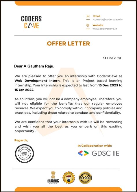 A Gautham Raju On Linkedin Webdevelopment Internship Coderscave