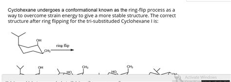 Solved Cyclohexane Undergoes A Conformational Known As The Ring Flip