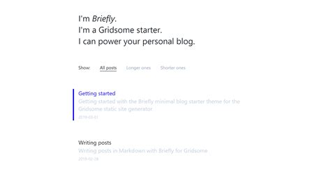 Github Cossssmingridsome Starter Briefly Gridsome Minimal Blog