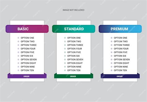 Premium Vector Pricing Table Template Design