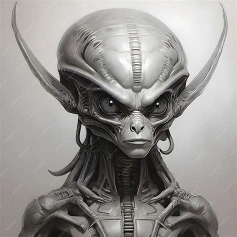 Premium Photo Realistic Grey Alien Drawing Portraits