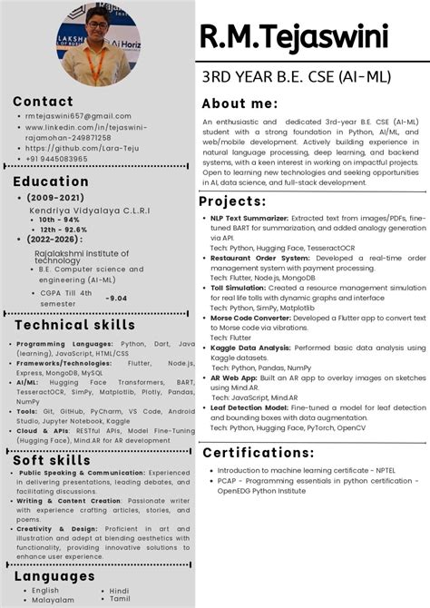 Sharing My First Resume Tejaswini Rajamohan Posted On The Topic Linkedin
