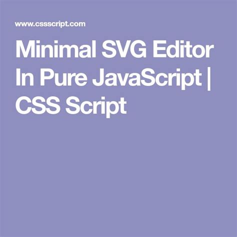 Minimal Svg Editor In Pure Javascript Css Script