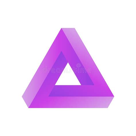 Penrose Triangle Icon Geometric 3d Object Optical Illusion Stock Vector Illustration Of