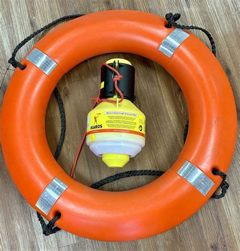 Ikaros Manoverboard Mob Ring Buoy Light W Bracket Life Raft