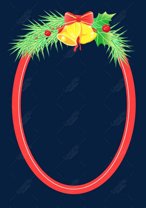 만화 손으로 그린 타원형 크리스마스 테두리 Png 일러스트 무료 다운로드 Lovepik