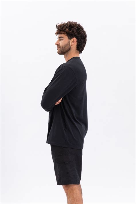 Comfort Classic Long Sleeve T Shirt Mens Black Everyhuman