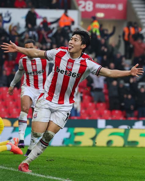 Stoke City Midfielder Bae Jun Ho Celebrates Scoring A Goal During A