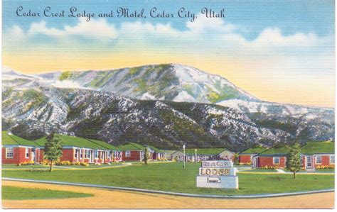Vintage Cedar City Utah Cedar Crest Lodge Motel Postcard