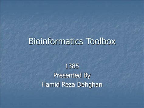 ppt bioinformatics toolbox powerpoint presentation free download