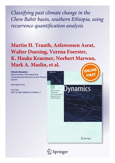 PDF Classifying Past Climate Change In The Chew Bahir Basin Southern Ethiopia Using