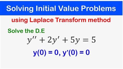 🔵33 Solving Initial Value Problems Using Laplace Transforms Method Laplace Transform