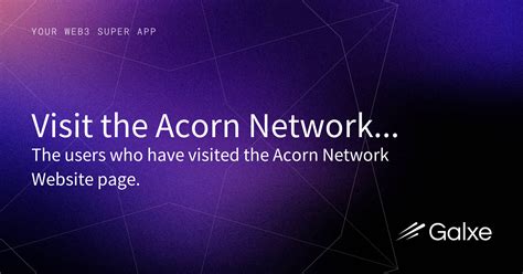 Visit The Acorn Network Website Credential Galxe