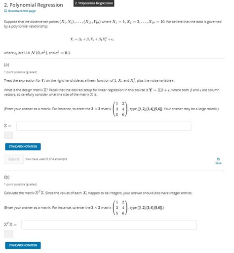 Solved 2 Polynomial Regression 2 Polynomial Regression