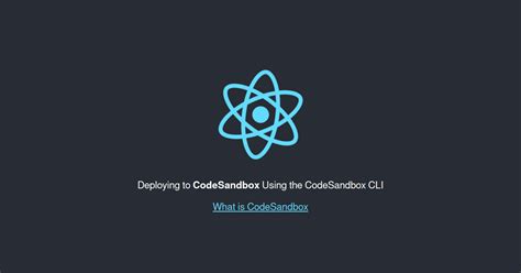 codesandbox deploy cli codesandbox
