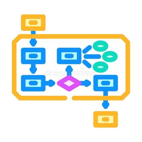 Algorithm Big Data Color Icon Vector Illustration Stock Illustration
