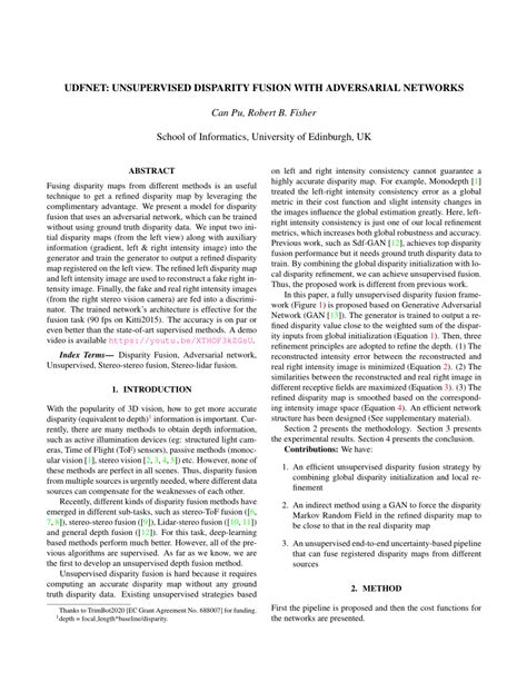 Pdf Udfnet Unsupervised Disparity Fusion With Adversarial Networks