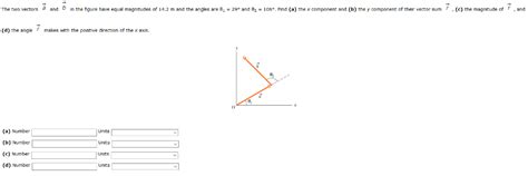 Solved The Two Vectors And In The Figure Have Equal Chegg Com