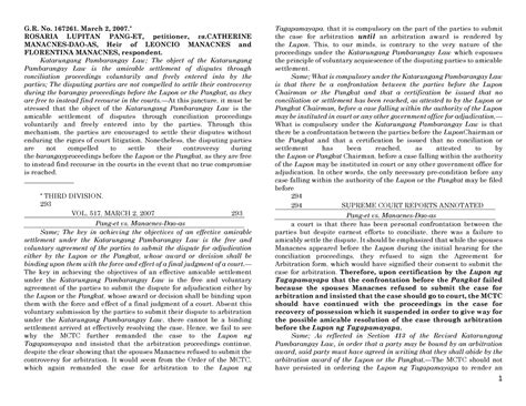 Arbit Batch 1 G No 167261 March 2 2007 Rosaria Lupitan Pang Et