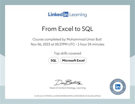 Muhammad Umar Butt On Linkedin Certificate Of Completion