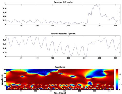 Semblance Between Rescaled Poplar Plywood P U Moisture Data And The
