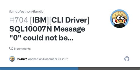 [ibm][cli driver] sql10007n message 0 could not be retrieved reason